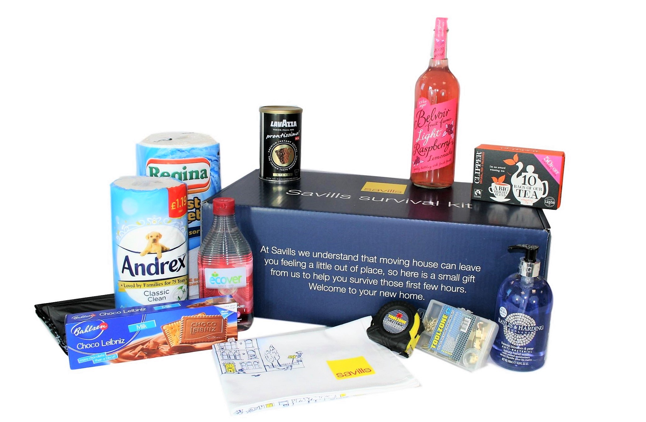 Savills Sales Survival Kit with Belvoir Lemonade | Home Move Box